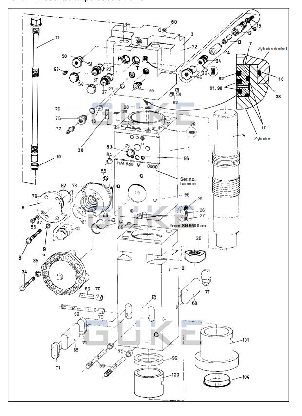 Krupp HM960 Hydraulic Breaker Hammer Breaker