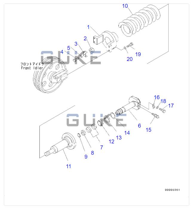 Komatsu Excavator PC200-8 pc200lc-8 Adjust Repair Seal Kit 09370-00070
