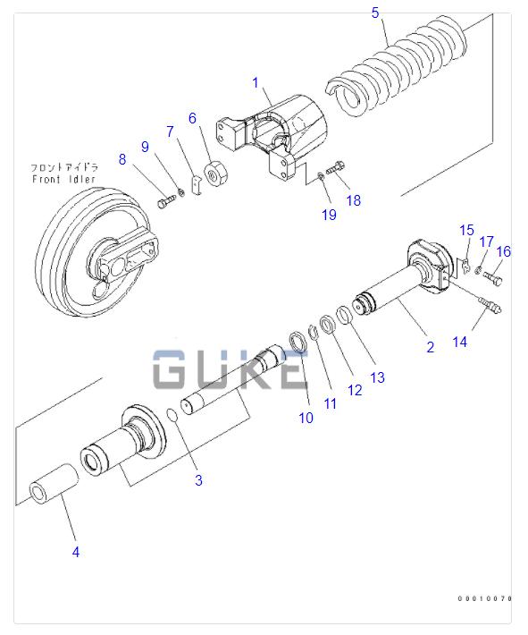 Komatsu PC400-8 Track Adjuster Seal Kit 09370-00100 Idler Repair Seal Kit